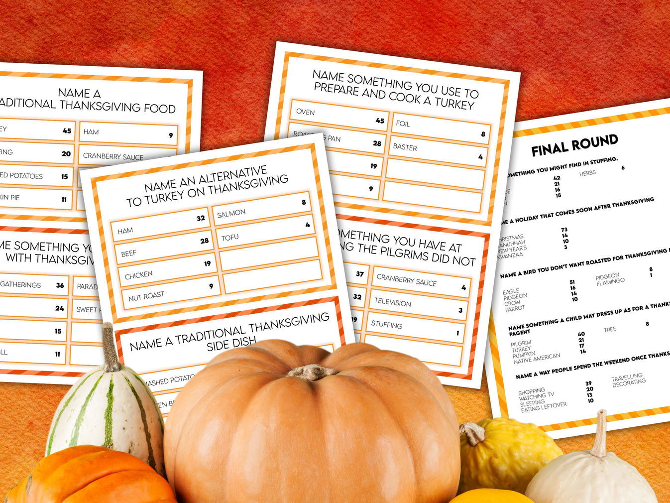 Thanksgiving Family Feud Printable Game – LockPaperEscape
