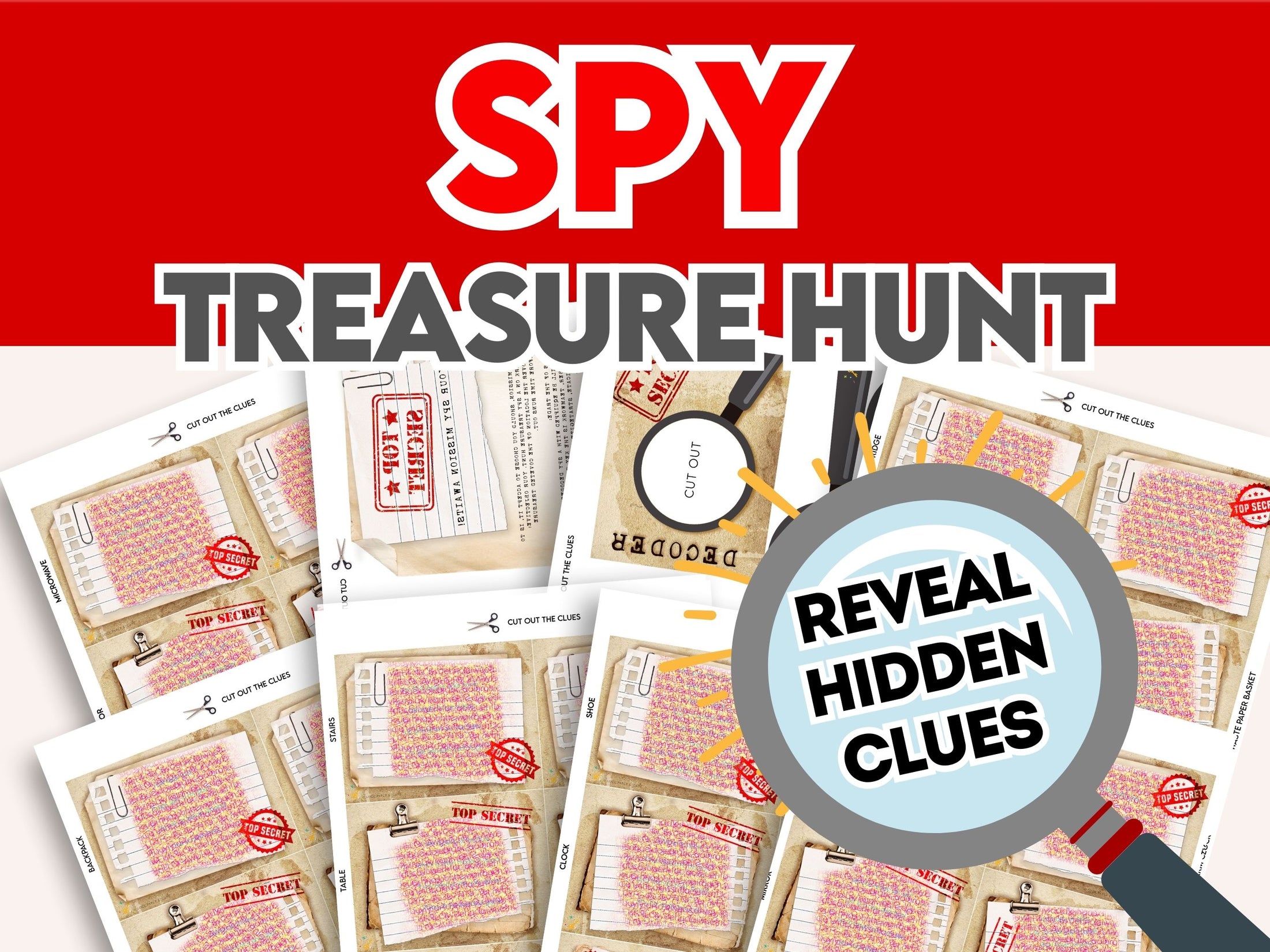 Spy Secret Message Treasure Hunt – LockPaperEscape