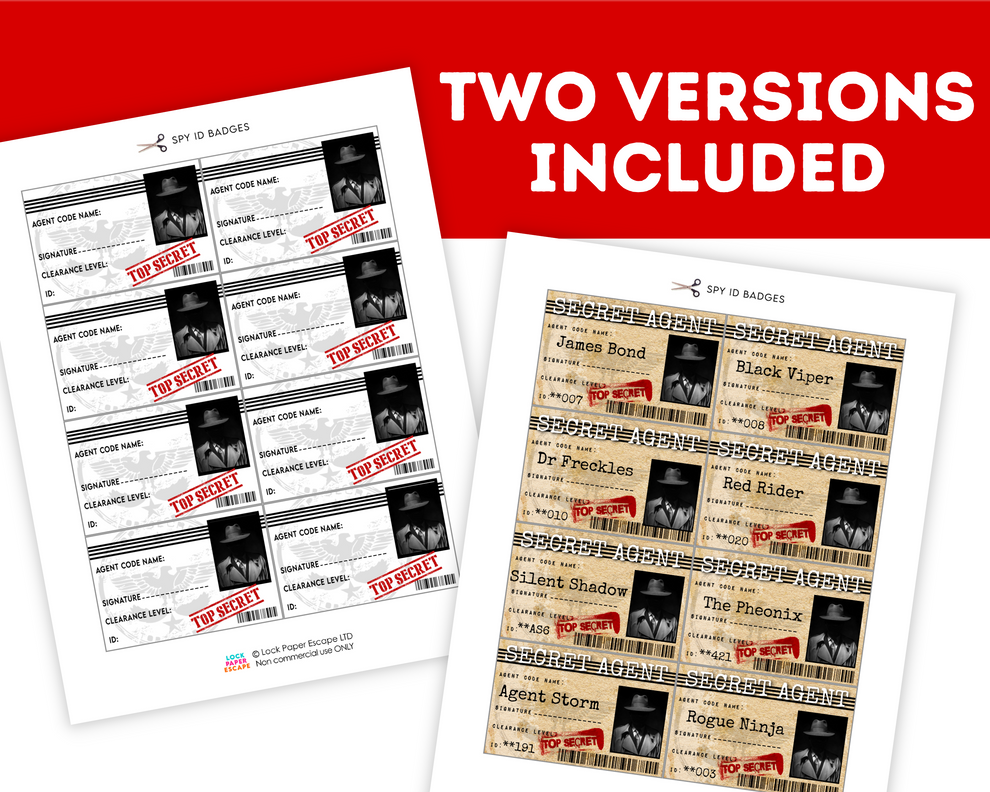 Spy ID Badge – LockPaperEscape