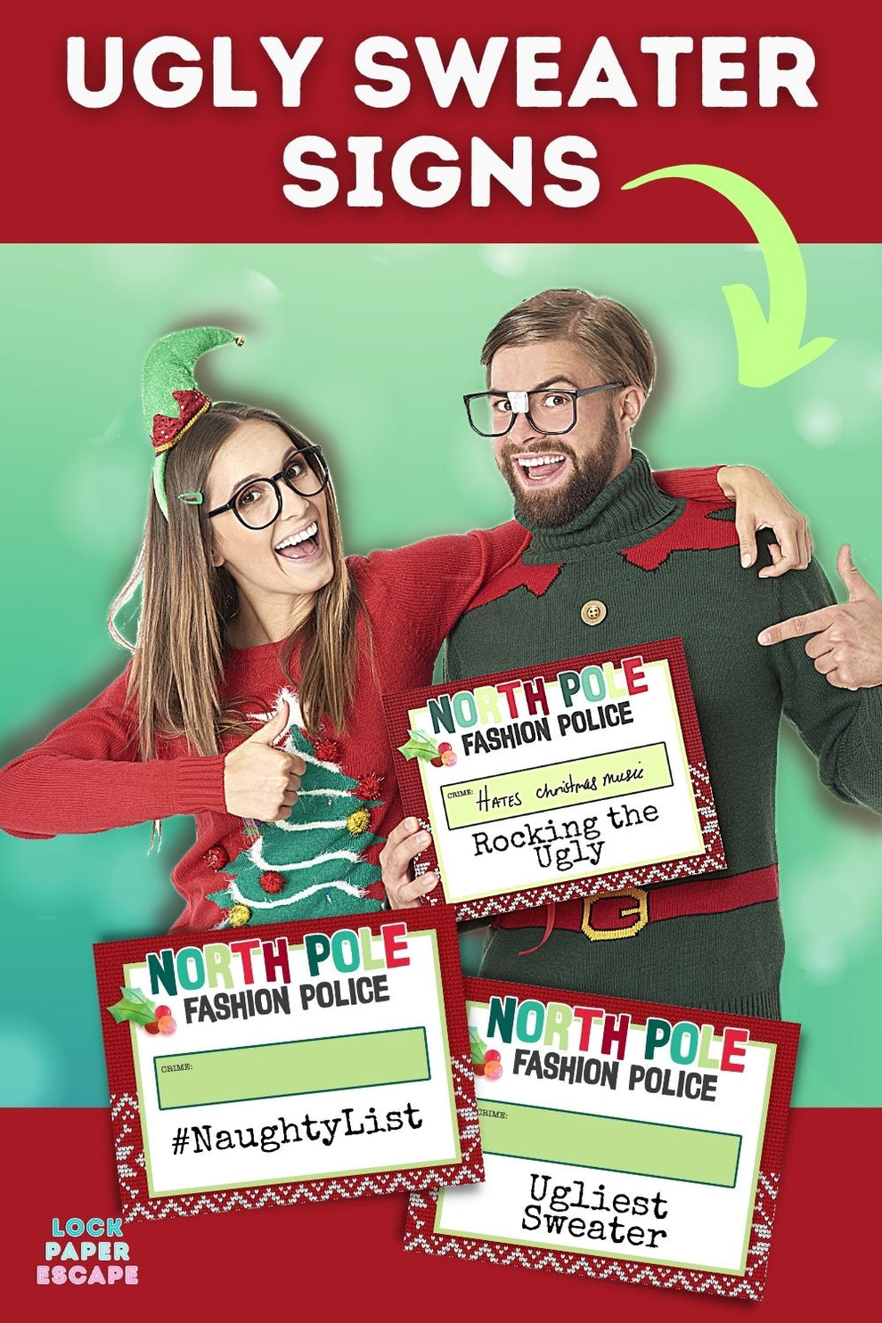 Ugly Sweater Party Signs. – LockPaperEscape