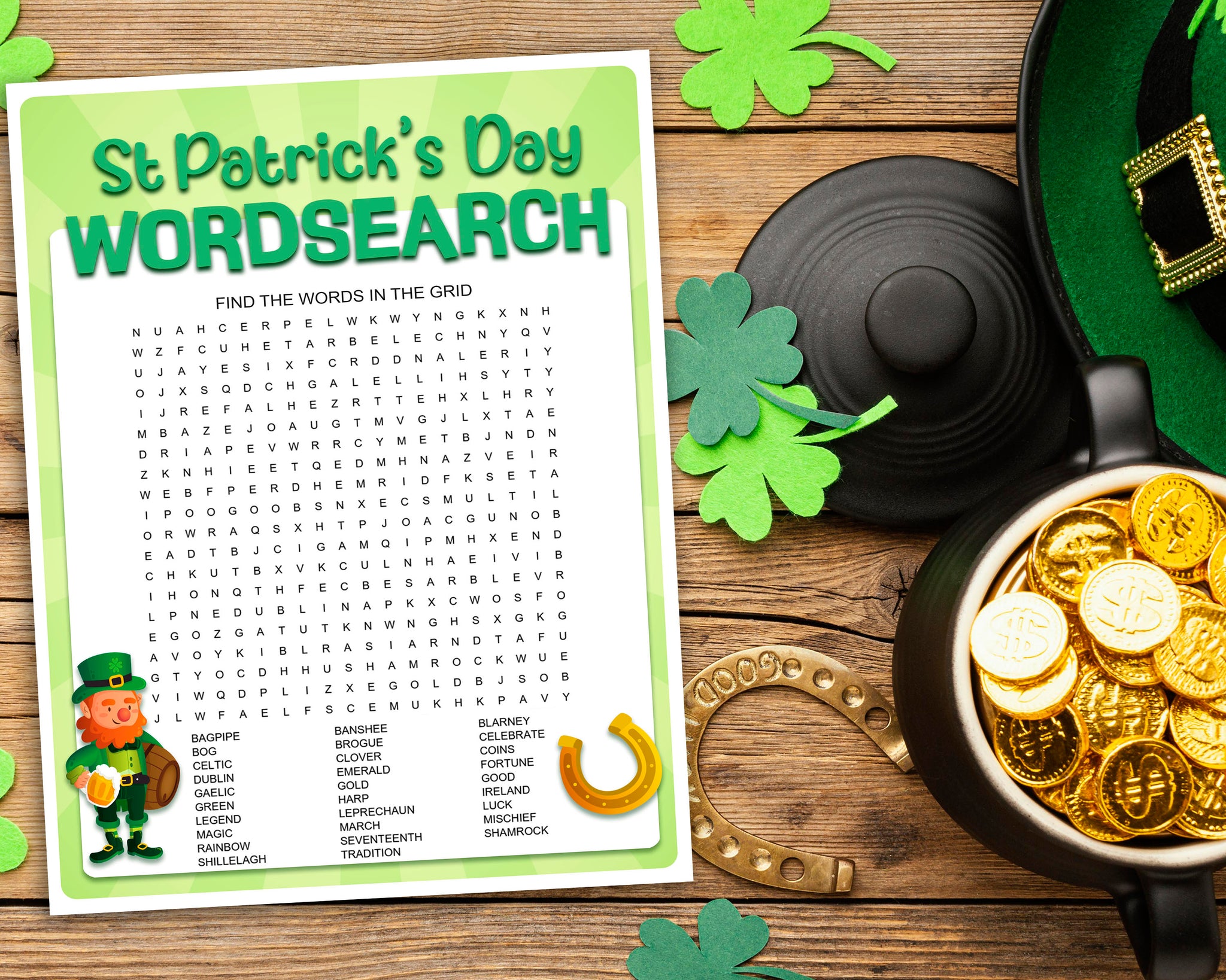 St Patrick's Day Word Search Activity – LockPaperEscape